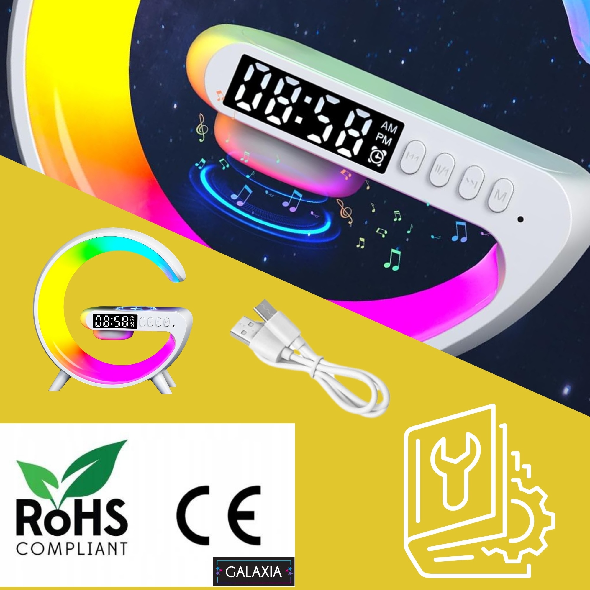 Lampa Smart LED RGB Alb Galaxia®, lumina de noapte, noapte, jocuri de ...