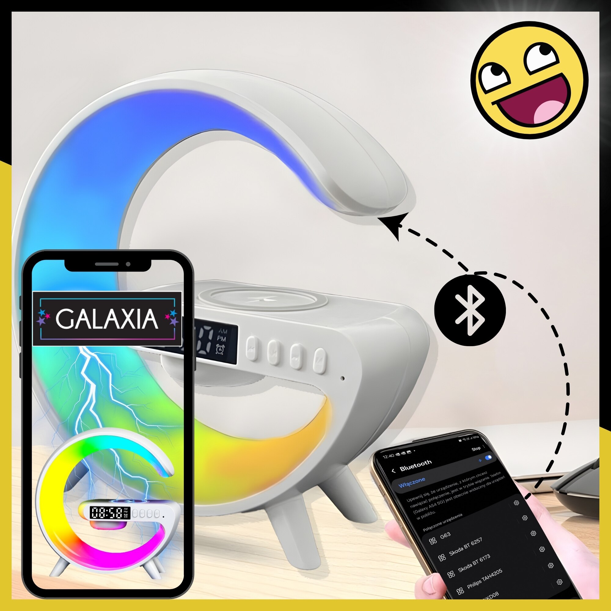 Lampa Smart LED RGB Alb Galaxia®, lumina de noapte, noapte, jocuri de ...