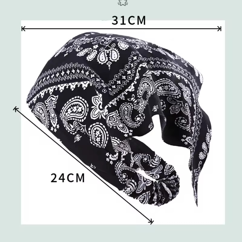 Set de 3 bandane cu elastic, Alba, Neagra, Albastra, Bumbac, potrivite ...