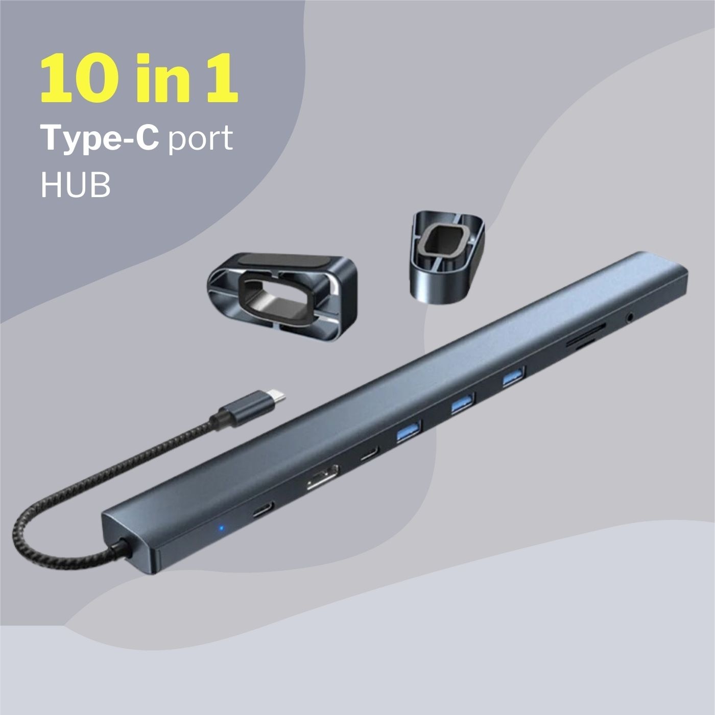 HUB Adaptor multiport USB 10 in 1 cu suport pentru laptop model HU-066 ...