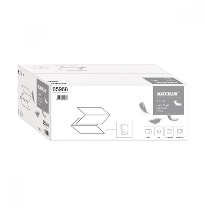 Prosoape hartie tip Z, albe, KATRIN Plus 20 pac/bax - eMAG.ro