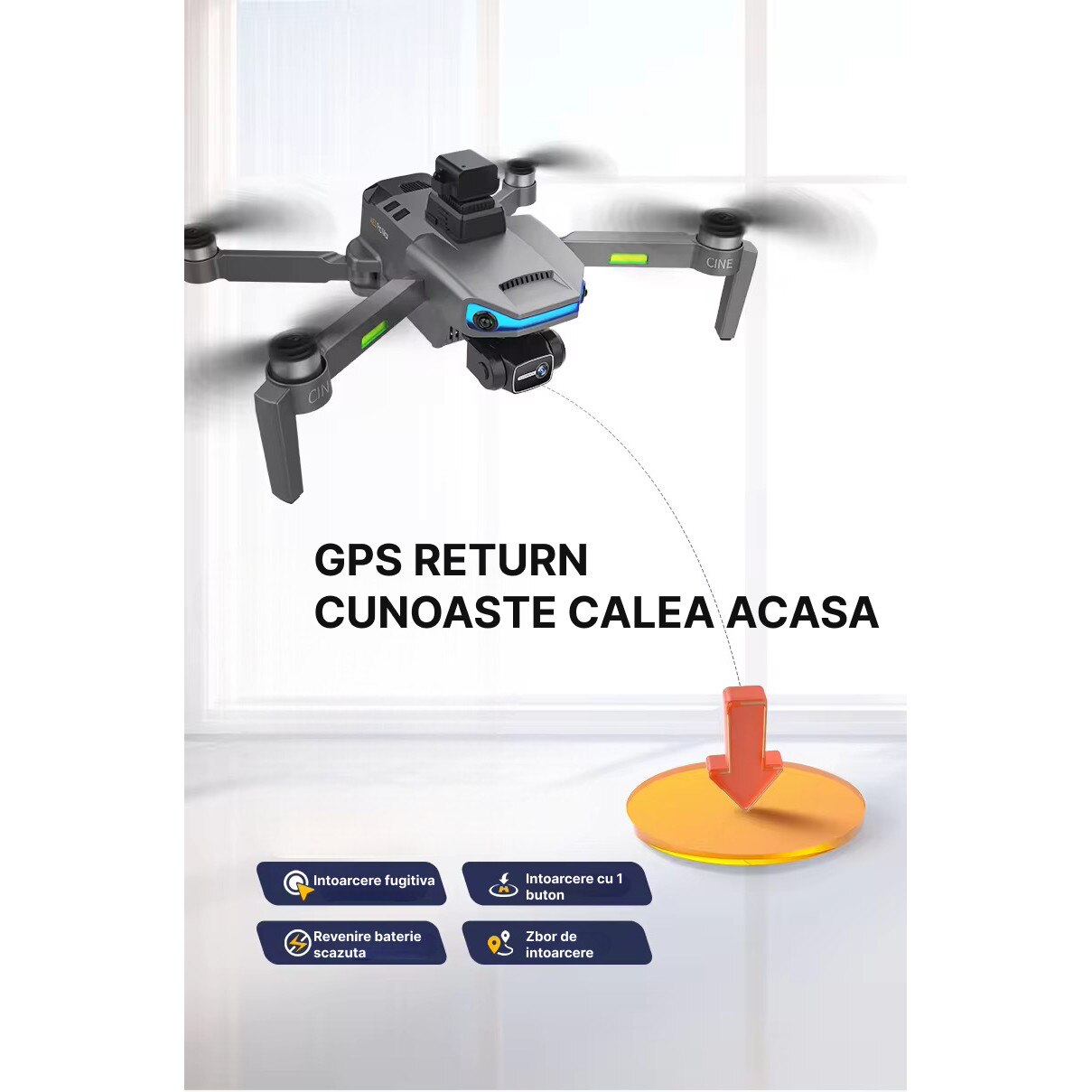 Drona profesionala cu camera 8k, AE3 Pro Max, evitare obstacole ...