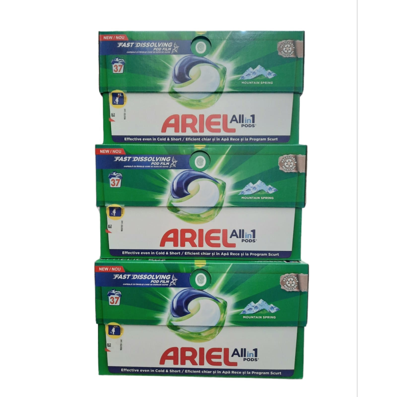 Detergent de rufe Ariel capsule, All in 1 Pods Mountain Spring, 111 ...