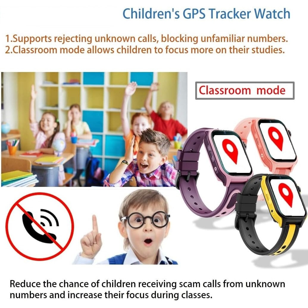 Ceas Smartwatch copii, 4G, GPS, Monitorizare spion, Buton SOS, Display ...