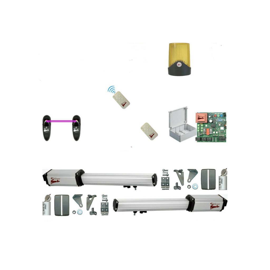 Kit automatizare porti batante 4 metri 200kg suport de fixare, 2 ...
