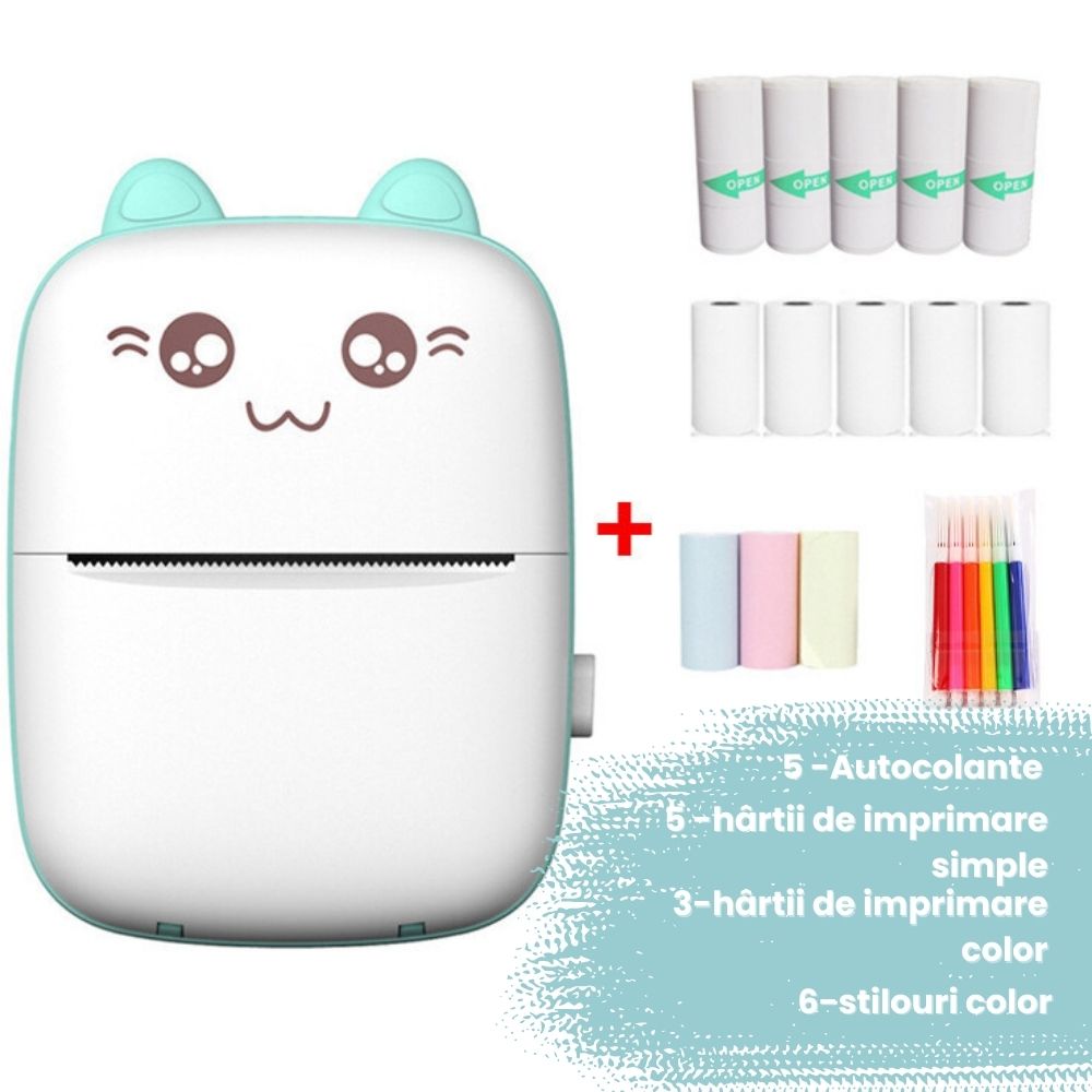 Mini imprimanta termica, Bluetooth, compatibil iOS/Android - eMAG.ro