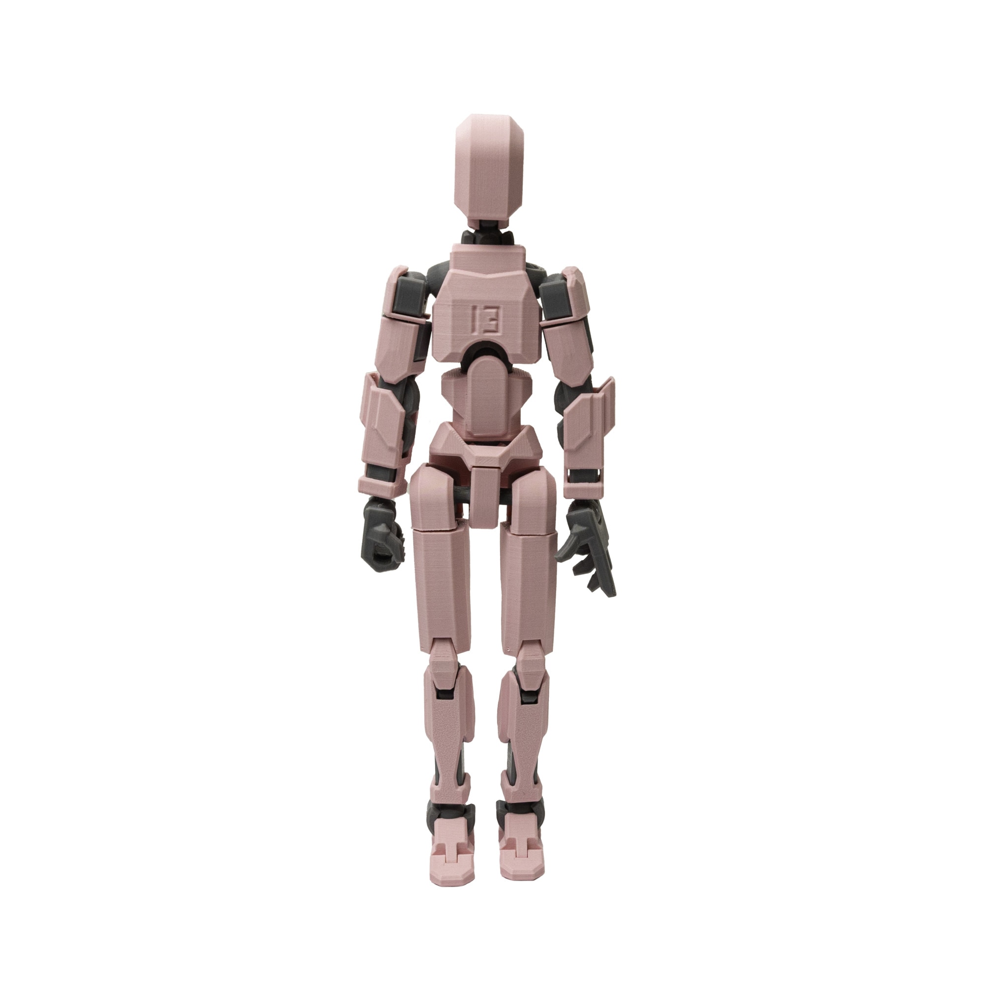 Robot jucarie cu articulatii R13m, mare, 23cm, imprimat 3D, roz - eMAG.ro