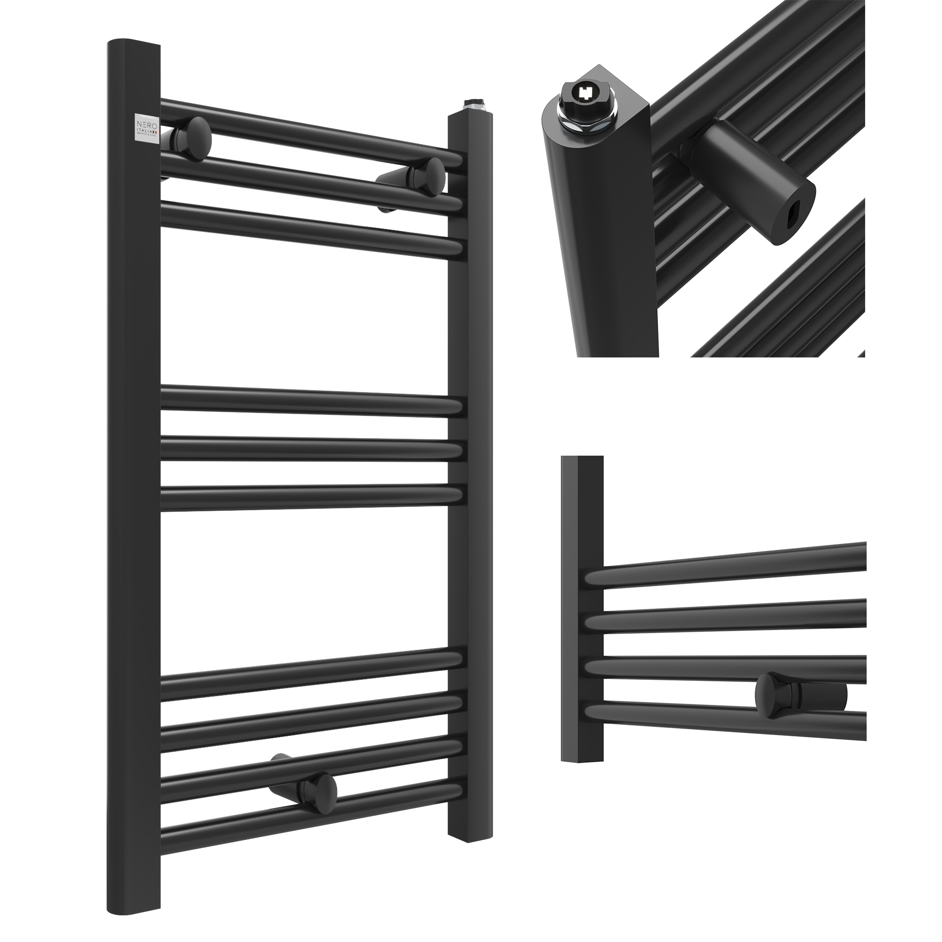 Calorifer baie GRANITAN Puerto, design modern, negru, 40x70cm - eMAG.ro