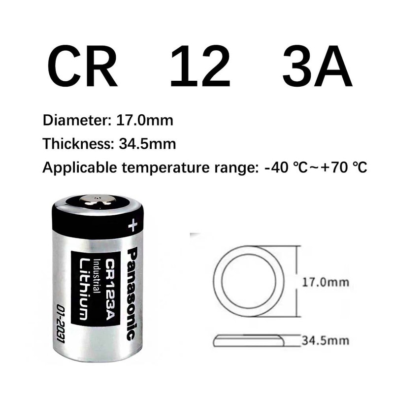 Set 2 baterii CR123A, 3V, 1550mAh, temperaturi -40~70°C, etanseitate ...