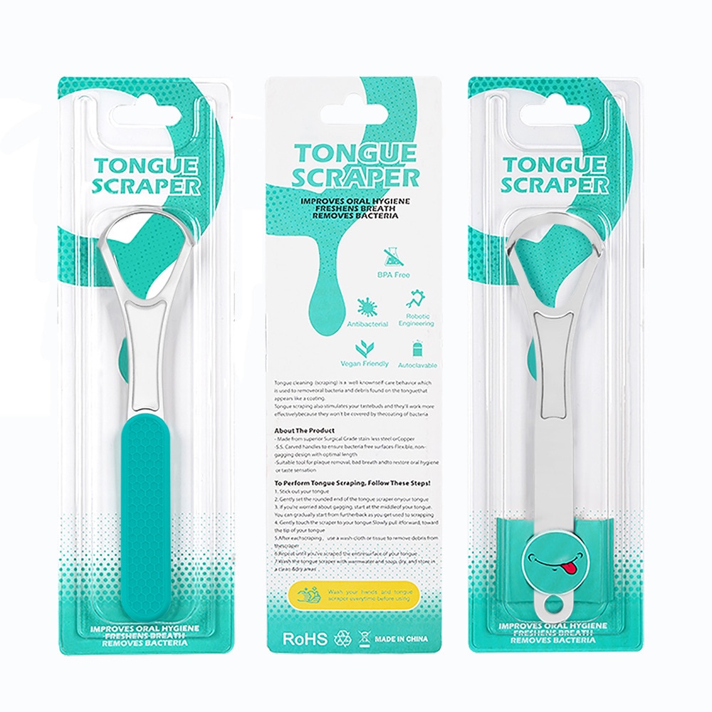 Dispozitiv de curatare limba Tongue Cleaner, lasesasies, Inox/Silicon ...