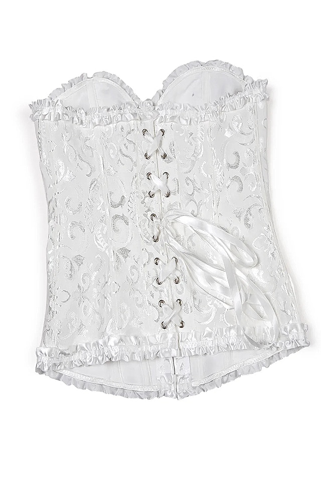 Corset elegant, cu balene, alb, marimea S - eMAG.ro