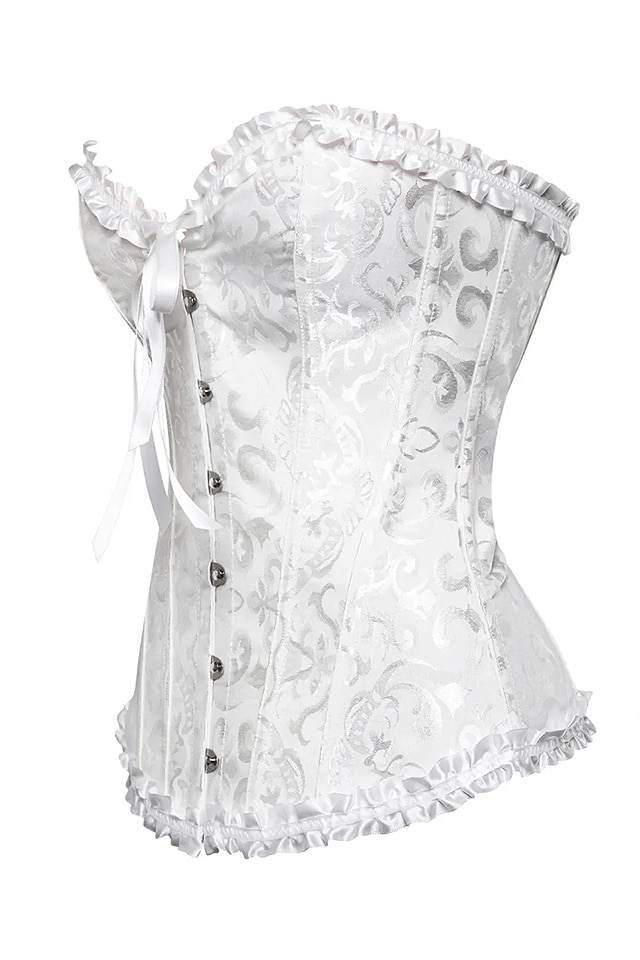Corset elegant, cu balene, alb, marimea S - eMAG.ro
