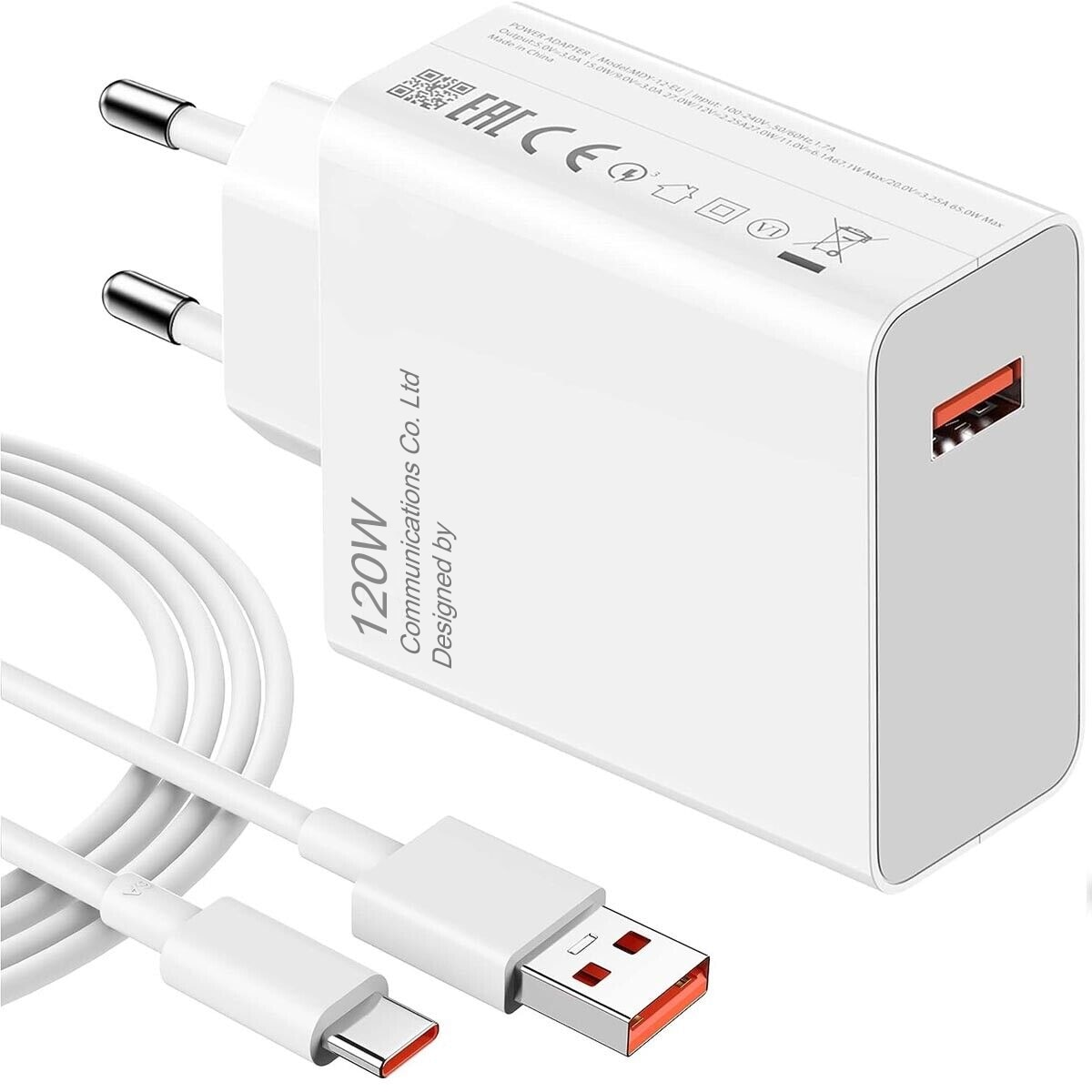 Incarcator retea Fast Charge 120W, 1 port USB 5V 9V 3A, 20V 6A, Cablu ...