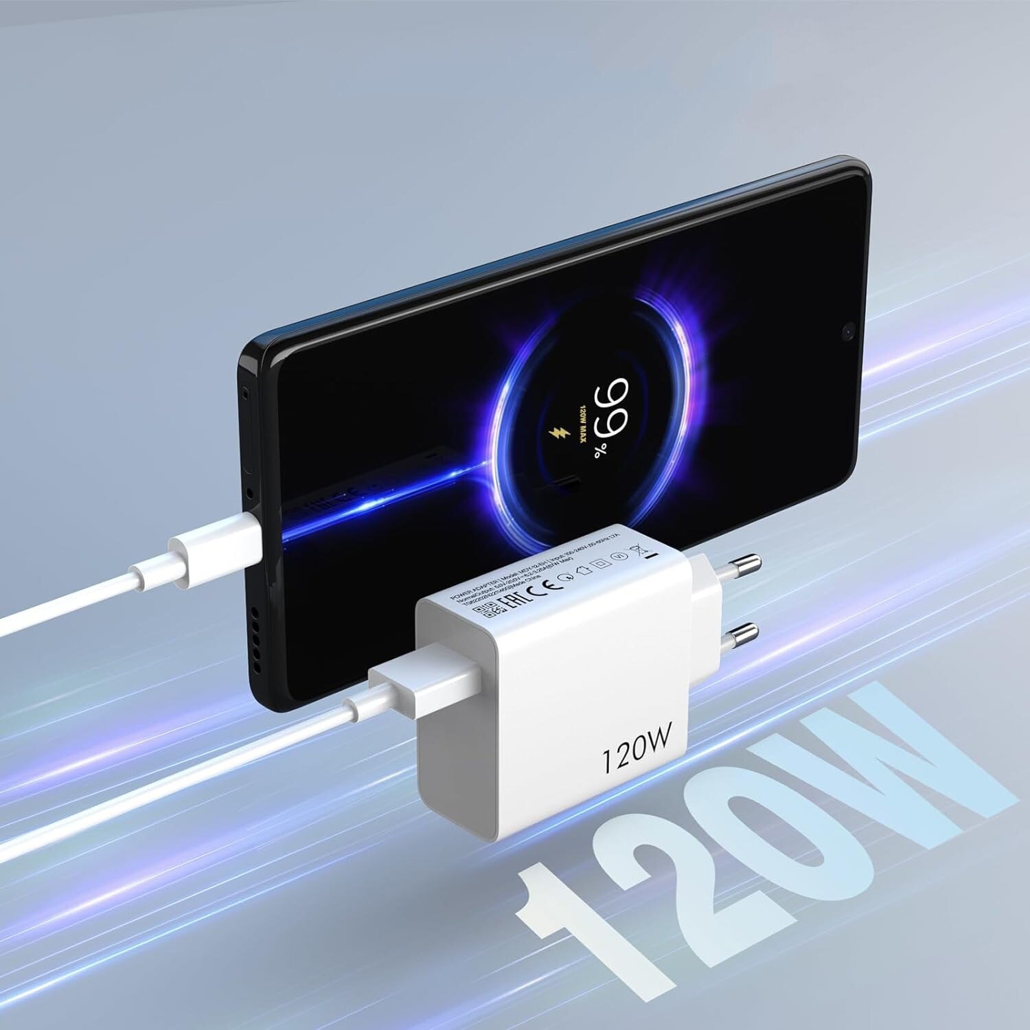 Incarcator retea Fast Charge 120W, 1 port USB 5V 9V 3A, 20V 6A, Cablu ...