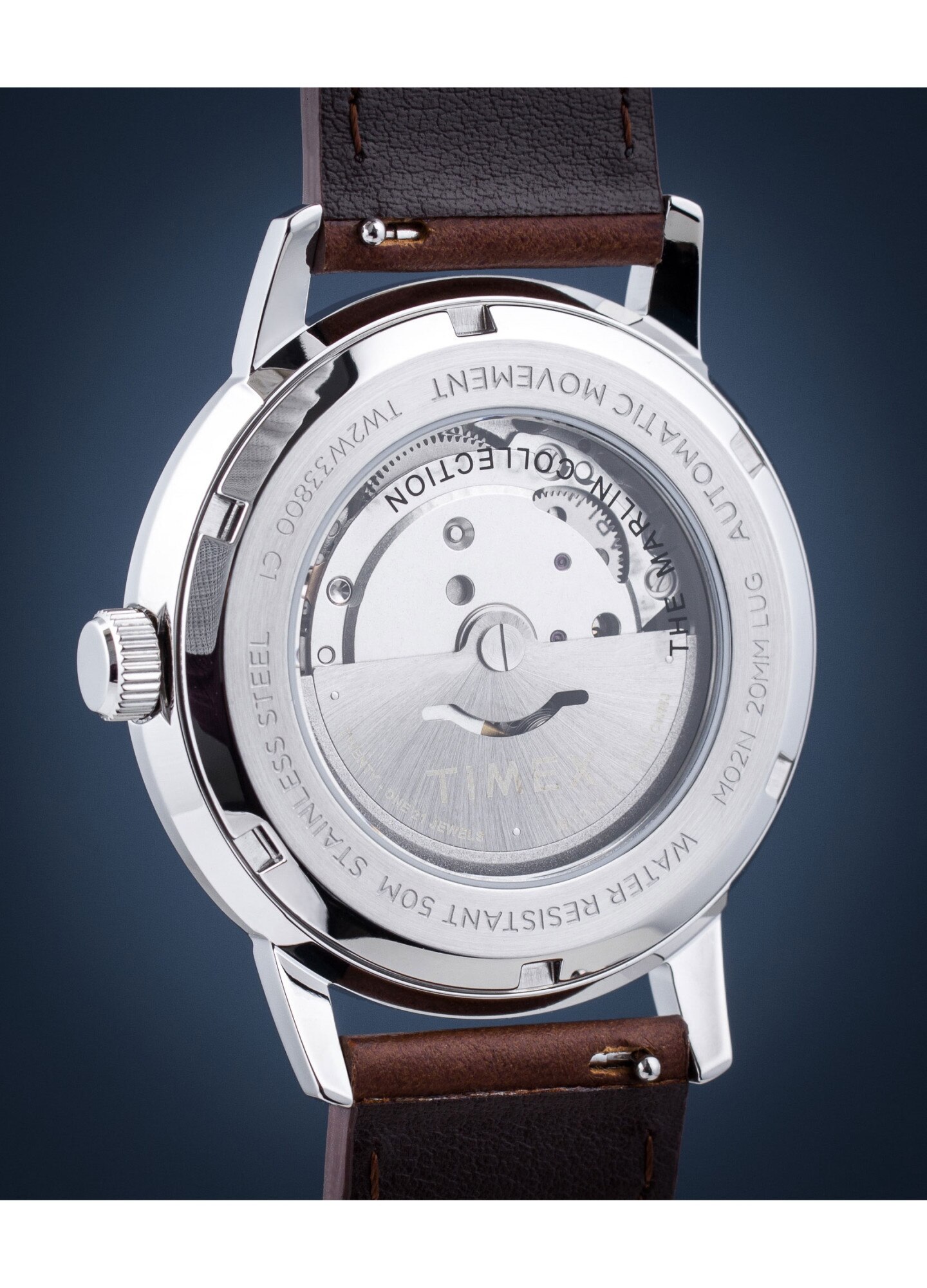 Ceas barbati, Timex, Marlin Automatic, Miyota, Piele naturala, Maro, 5 ...