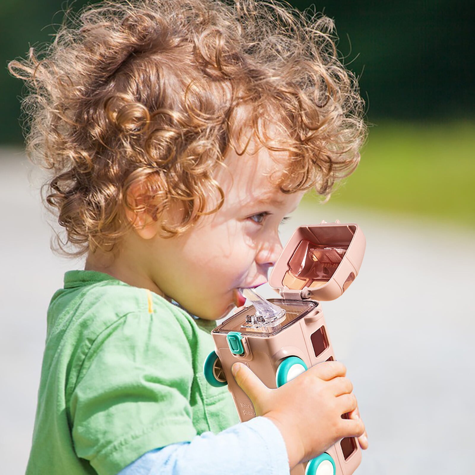 Sticla de apa copii, MOSMAOO®, 500ml, Portabila, cu curea reglabila si ...