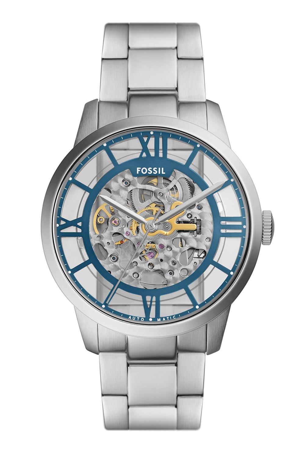 Fossil, Ceas automatic de otel inoxidabil, Argintiu - eMAG.ro