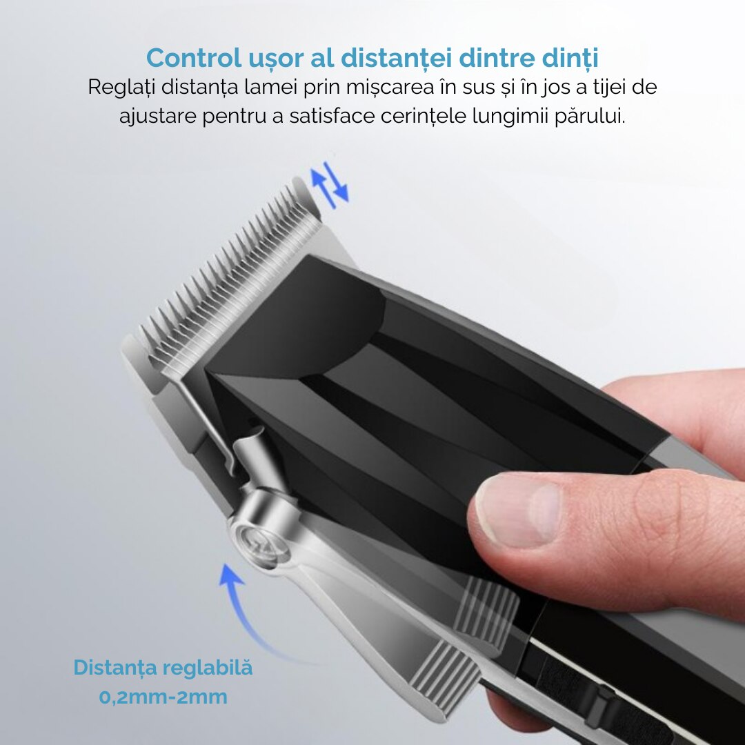 Set Masina de Tuns Profesionala cu Acumulator, 4 Gratare, Afisaj LCD ...
