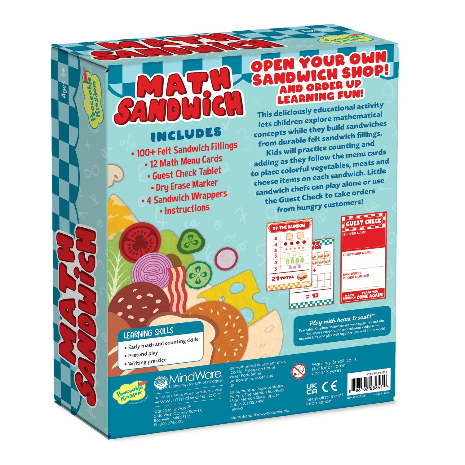 Joc matematic pentru prescolari, Peaceable Kingdom, Math sandwich - eMAG.ro