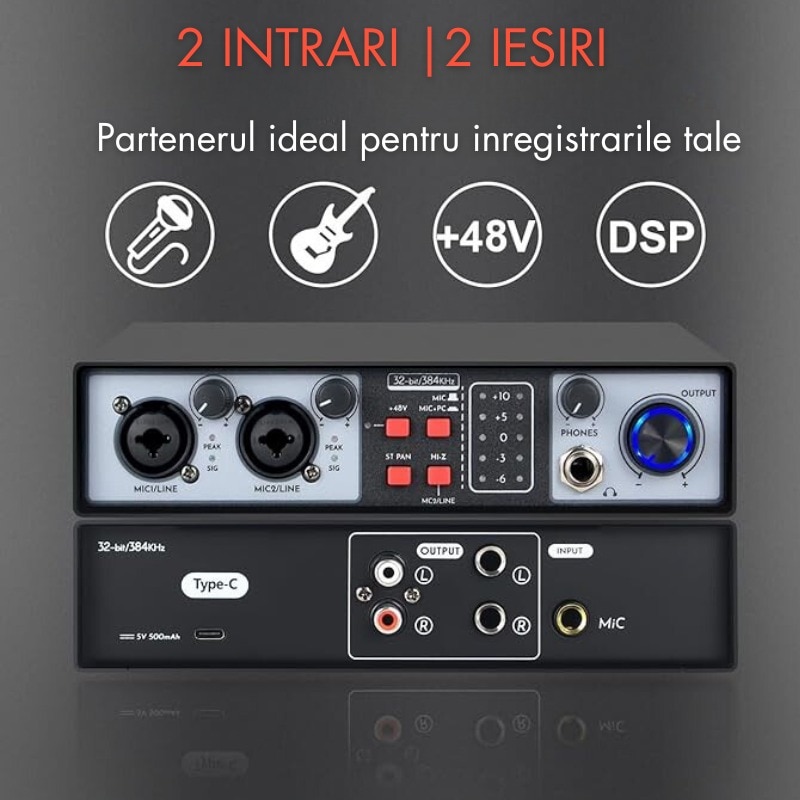 Interfata Audio USB Profesionala VENTART, Placa de Sunet, 32 bit 384kHz ...