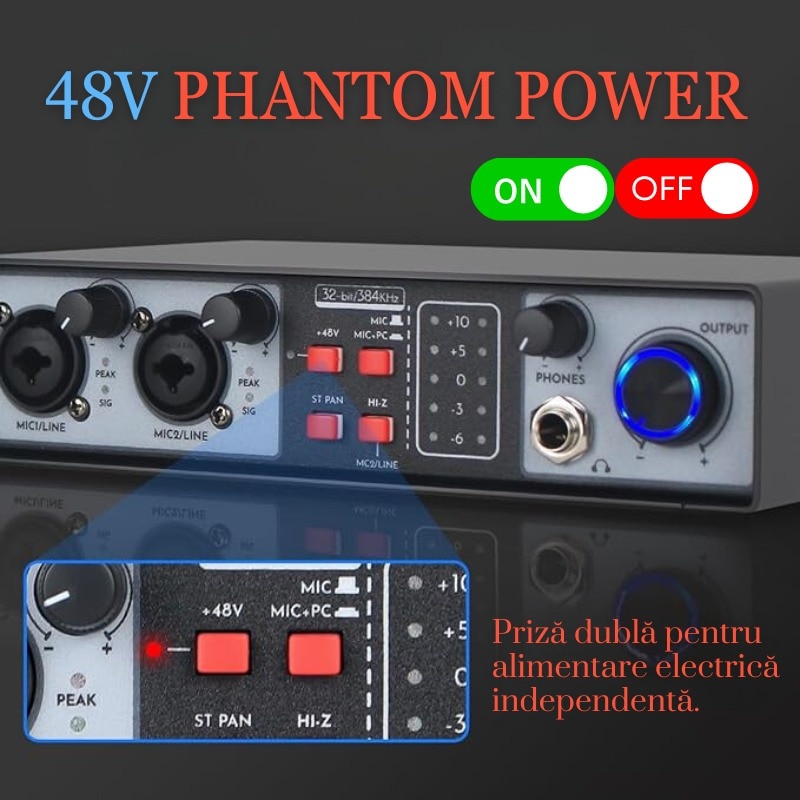 Interfata Audio USB Profesionala VENTART, Placa de Sunet, 32 bit 384kHz ...