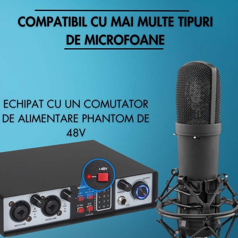 Interfata Audio USB Profesionala VENTART, Placa de Sunet, 32 bit 384kHz ...