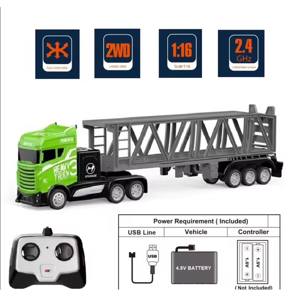 Camion semiremorca Transportor cu telecomanda, incarcare USB ...