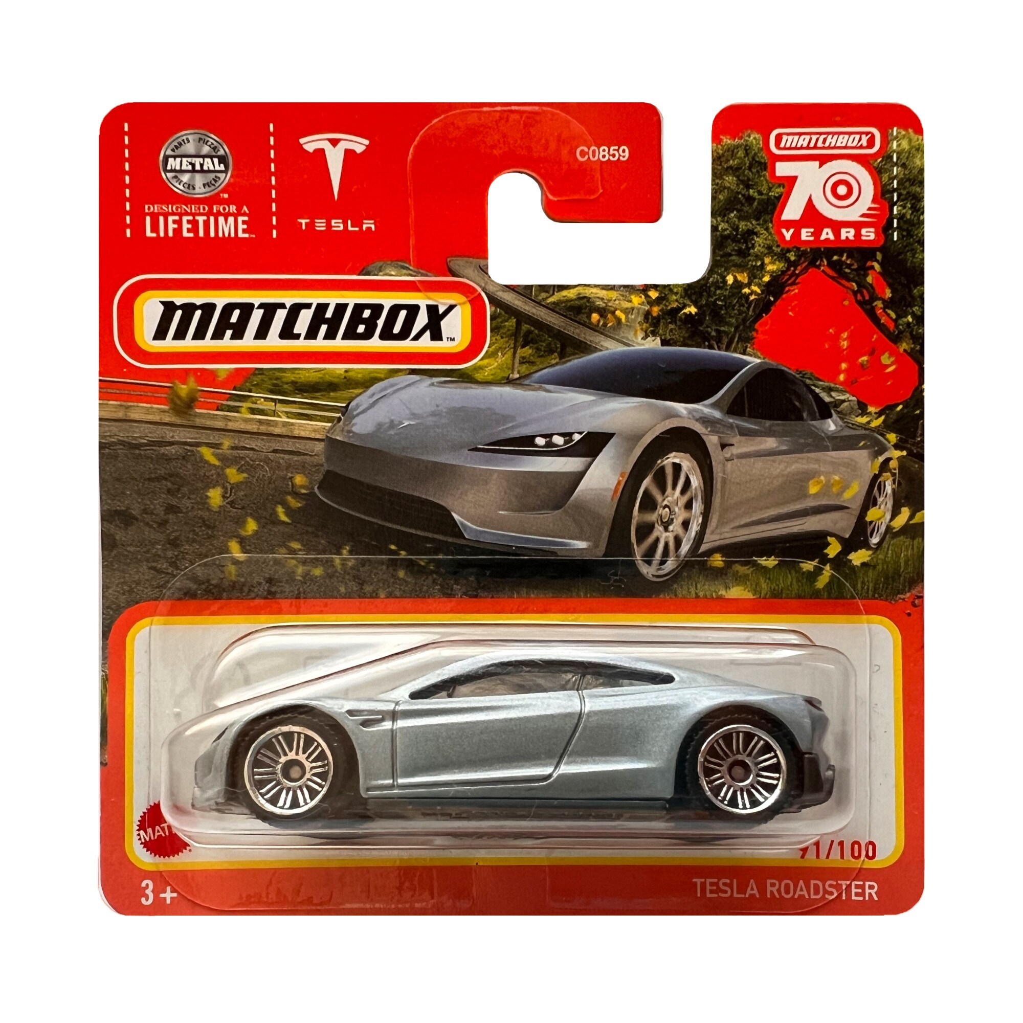 Masinuta Metalica Matchbox, Tesla Roadster, 1:64, Gri - eMAG.ro