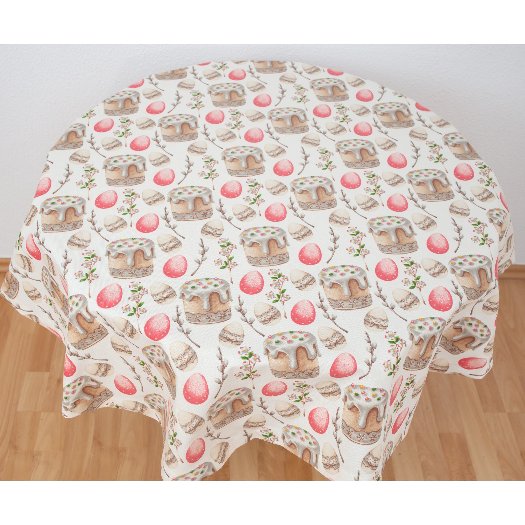 Fata de masa rotunda Bosfor Decor, simboluri de Paste, Bumbac teflonat ...