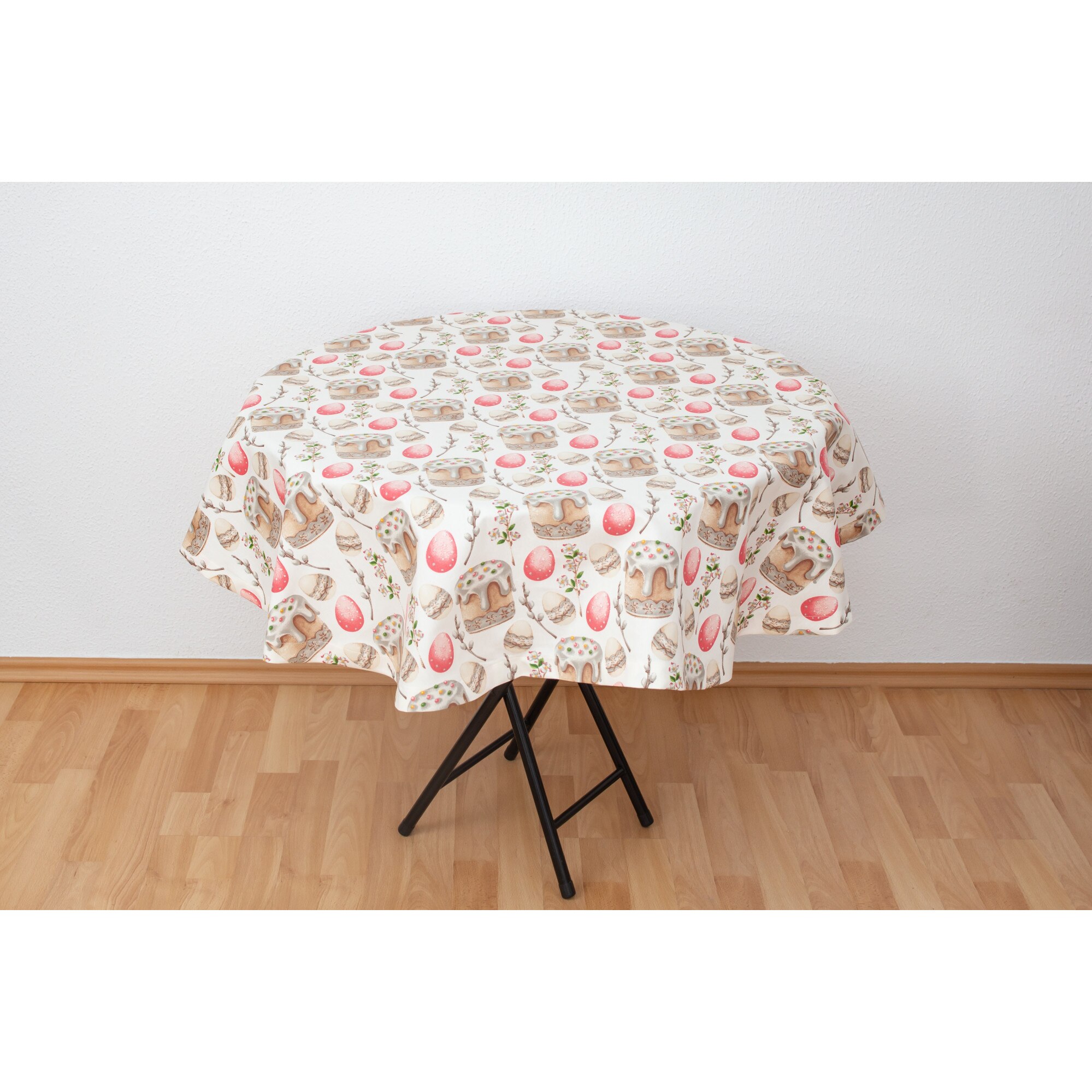 Fata de masa rotunda Bosfor Decor, simboluri de Paste, Bumbac teflonat ...