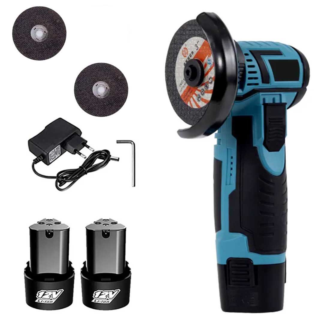 Mini Polizor Unghiular Electric cu 2 Acumulator, Flex Portabil, 12V ...