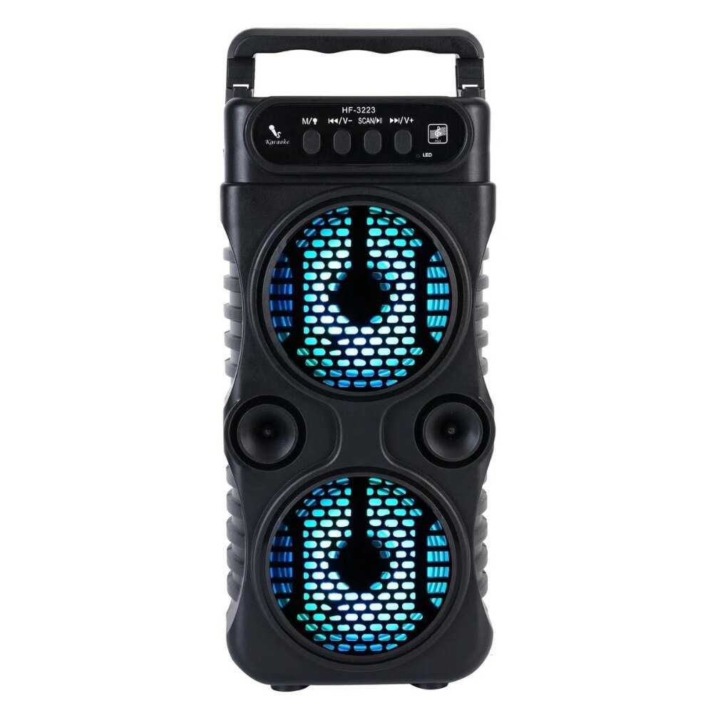 Boxa portabila HF3223, 30W PMPO, BT/FM/AUX/USB, RGB, 2 difuzoare - eMAG.ro