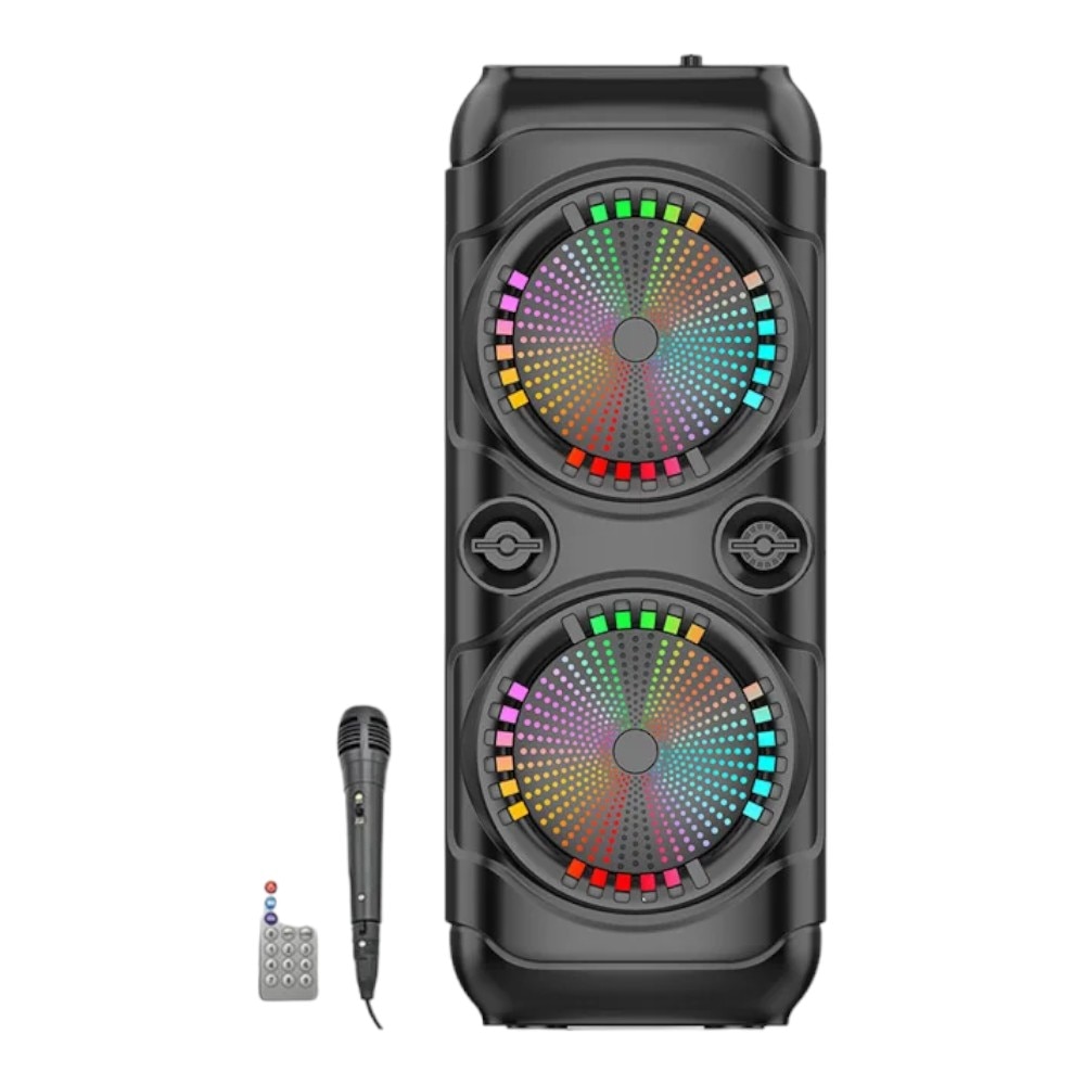 Boxa portabila ZQS8229, 120W PMPO, BT/FM/AUX/USB, RGB, microfon - eMAG.ro