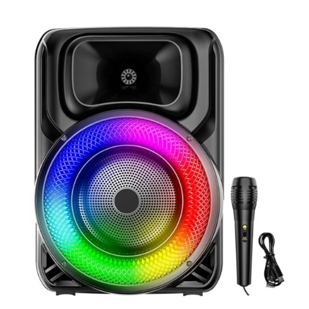 Boxa portabila cu microfon ZQS8136, 48W PMPO, BT/FM/USB/AUX, RGB - eMAG.ro