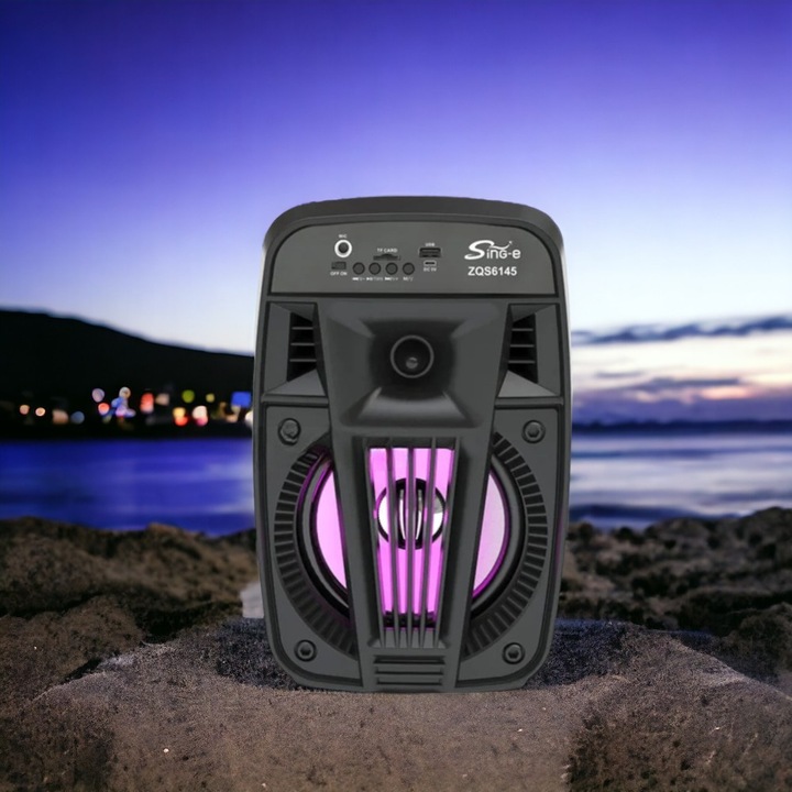 Boxa portabila cu microfon ZQS6145, 36W PMPO, BT/FM/USB, RGB - eMAG.ro