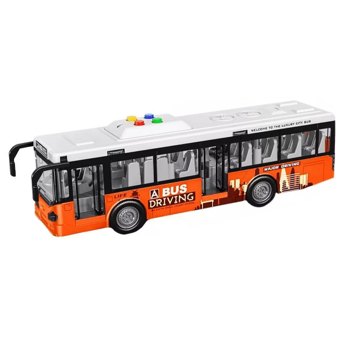 Autobuz cu sunete, lumini si usi deschise Traffic Bus scara 1:16 ...