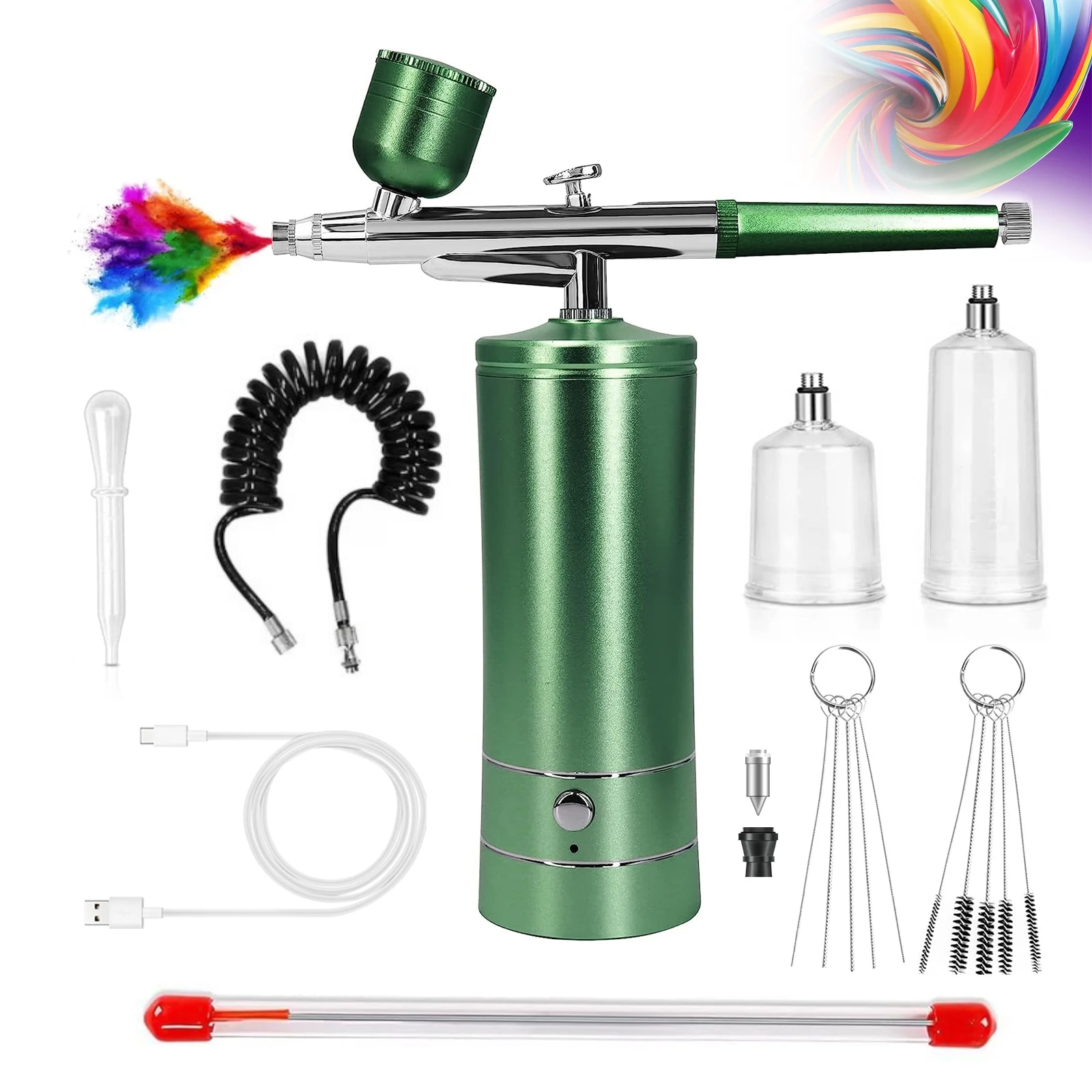 Преносим компресор аерограф, ръчна пръскачка, за маникюр, грим ...