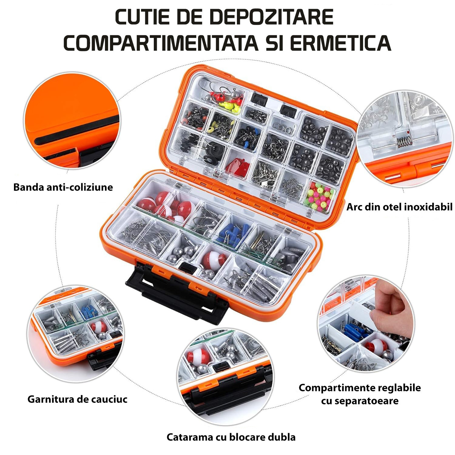 Set 343 accesorii pentru pescuit Fish & Paws ®, kit complet de jiguri ...