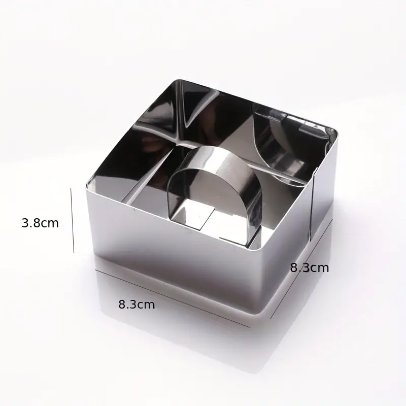 Forma de Prajituri din Inox: Inel Modelator Patrat pentru Deserturi ...