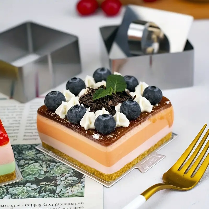 Forma de Prajituri din Inox: Inel Modelator Patrat pentru Deserturi ...