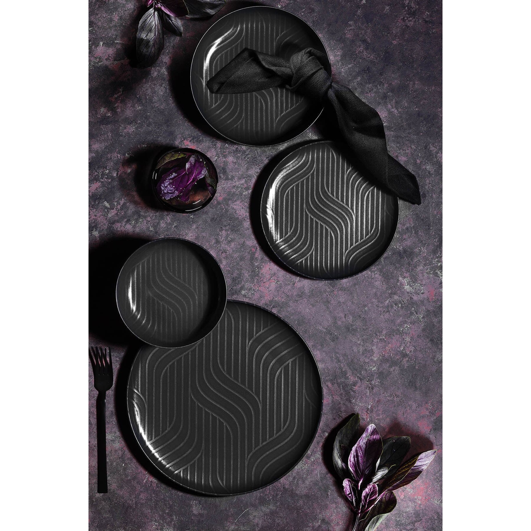 Set Vesela, 24 Piese, Asi Home Black, Negru, Portelan - eMAG.ro