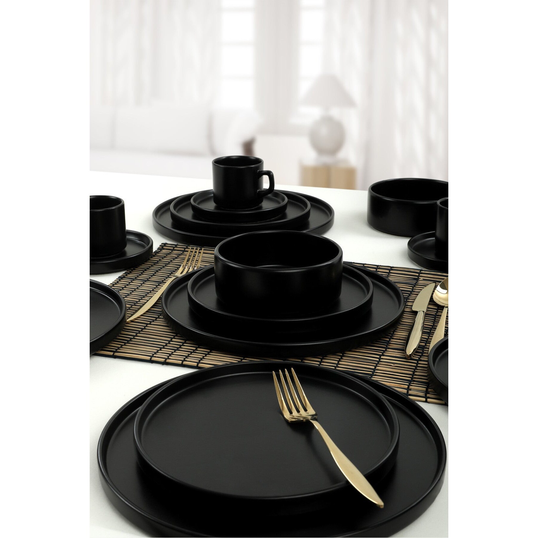 Set Vesela 20 Piese, Asi Home Wonderful Black, Ceramica, Negru Mat ...