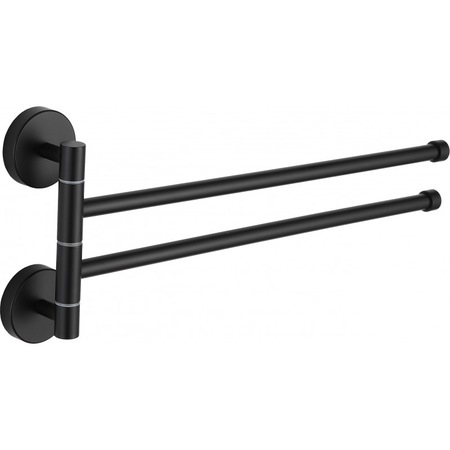 Cuier dublu rotativ pentru prosop, Mexen, 1035, Metal, Negru - eMAG.ro