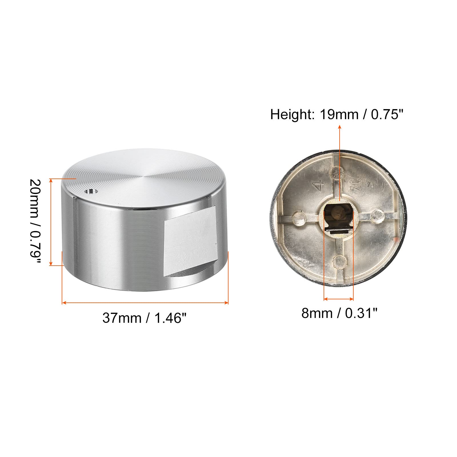 Set 4 butoane plita incorporabila, JENUOS®, gaura 6mm, 37×20mm, din ...