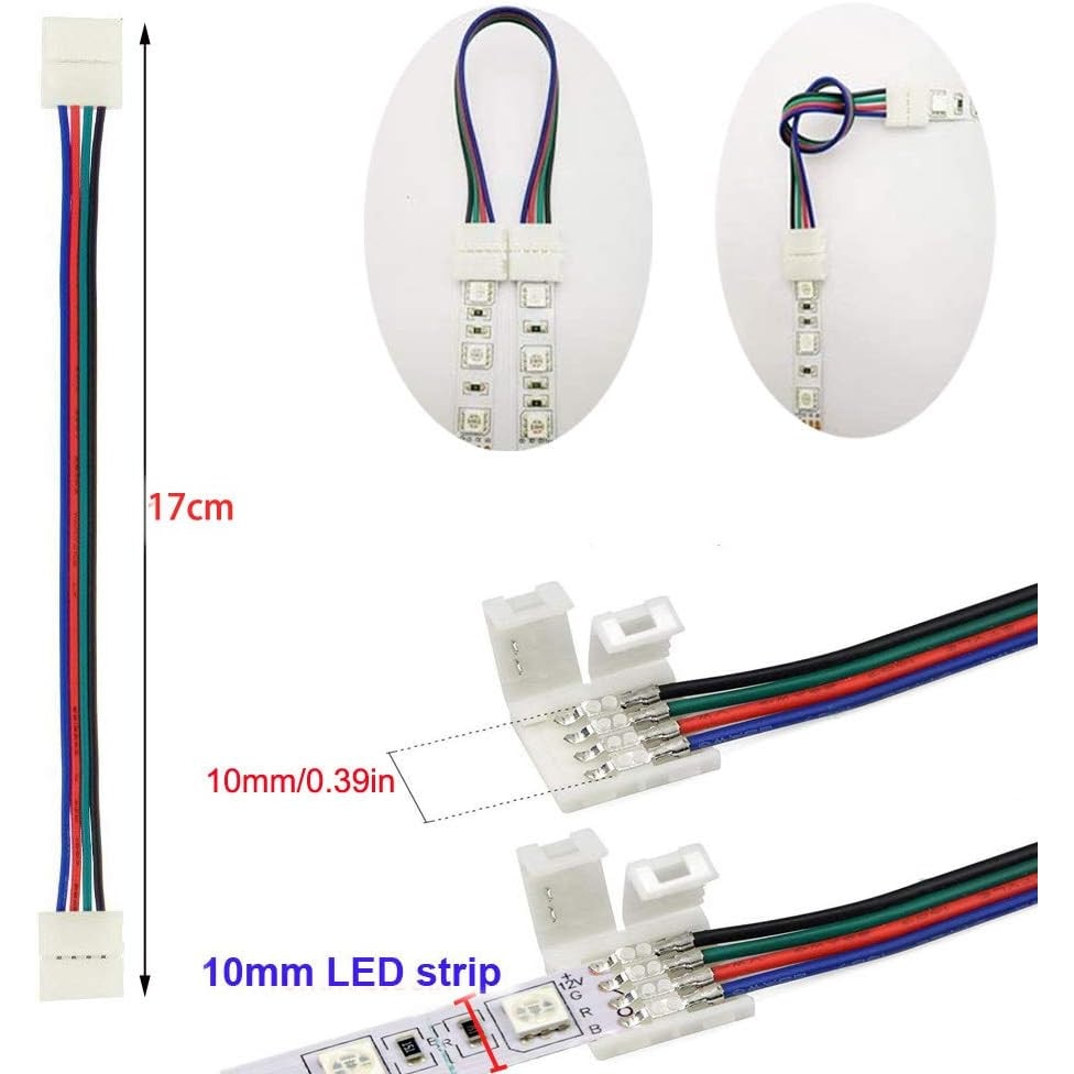 Комплект от 18 конектора, JENUOS®, за 10 мм RGB LED лента, 4 пина ...