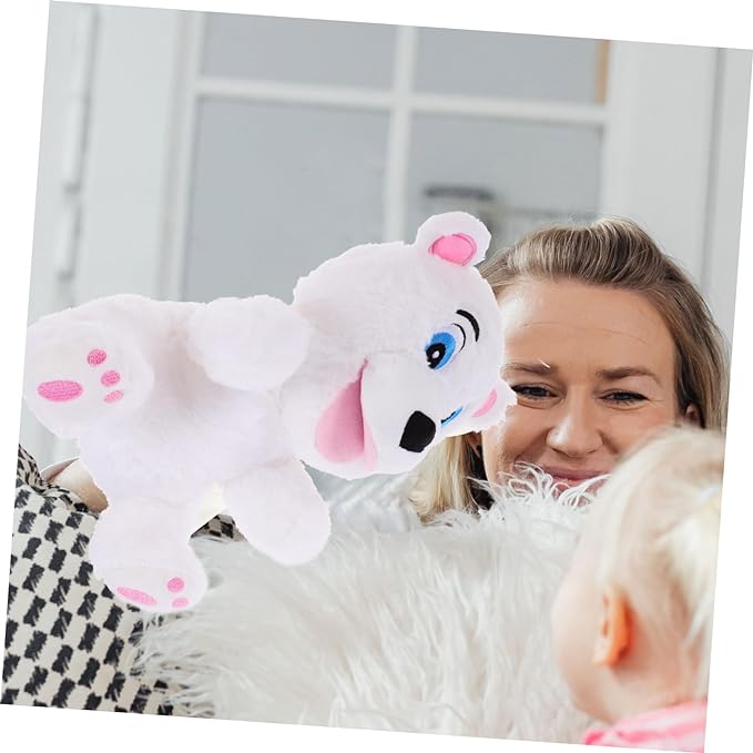 Papusa marioneta de mana, urs alb, din plus, pentru jocuri de rol - eMAG.ro