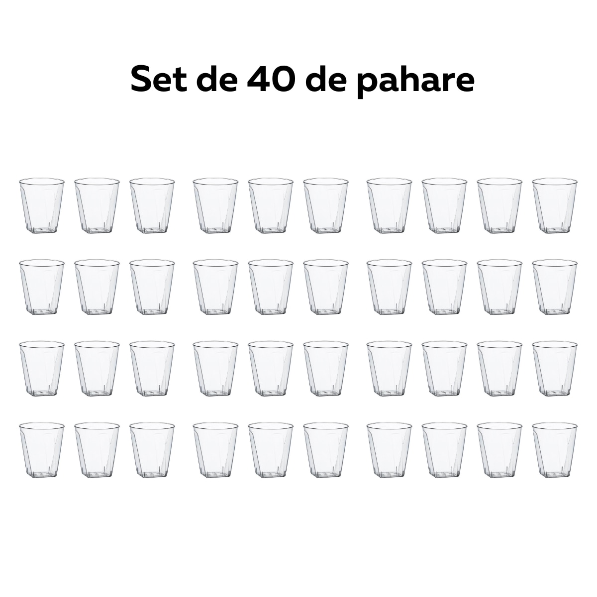 Set 40 de pahare shot, 60ml, 4, 5 x 5 cm, reutiilizabile, transparente ...