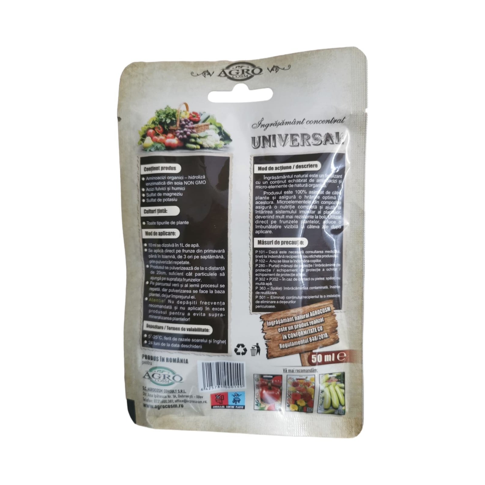 Ingrasamant bio concentrat universal Agro Cosm, 5x10 ml - eMAG.ro
