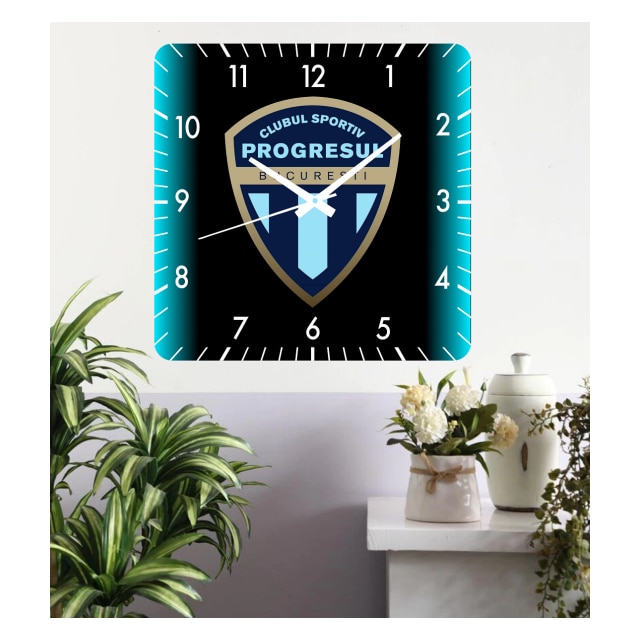 Ceas de perete CS Progresul Bucuresti, 40x40 cm - eMAG.ro