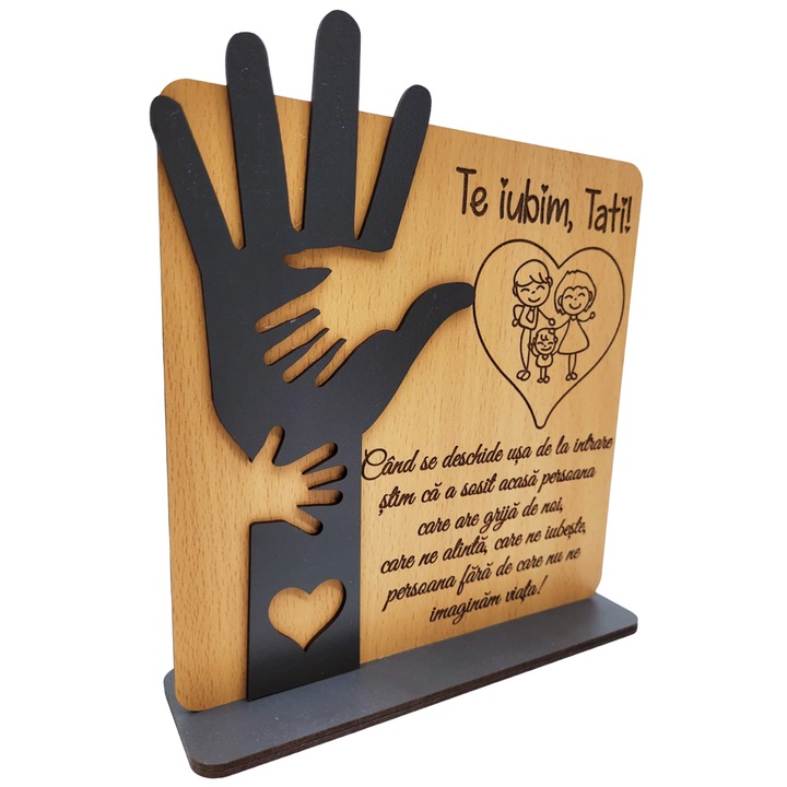 Decoratiune personalizata pentru tati / tata / sot - tablou de lemn ...
